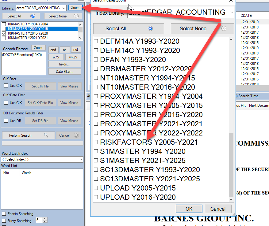 Risk Factors Separate Index Available Now – directEDGAR