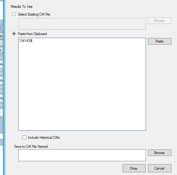 Historic CIK Filtering – directEDGAR